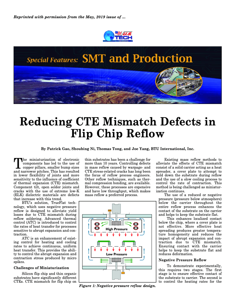 Reducing CTE Mismatch Defects in Flip Chip Reflow - BTU